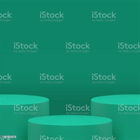 녹색 실린더 3d 무대 제품 광고 연단 스튜디오 배경 현실적인 벡터 0명에 대한 스톡 벡터 아트 및 기타 이미지 0명 3가지 개체 3차원 형태 Istock
