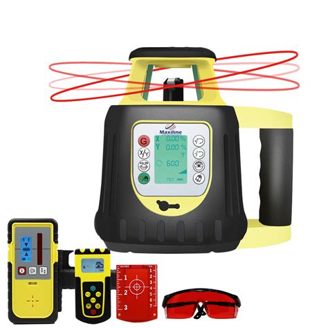 Fre208 Dual Grade Self Leveling Rotary Laser Level Red W Tripod Staff