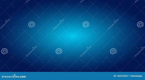 Abstract Radial Dots Pattern Halftone On Blue Gradient Background Technology Digital Concept