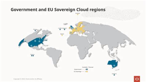 Oracle Cloud Regions For Oci Region Map Slidespptx Cloud Computing