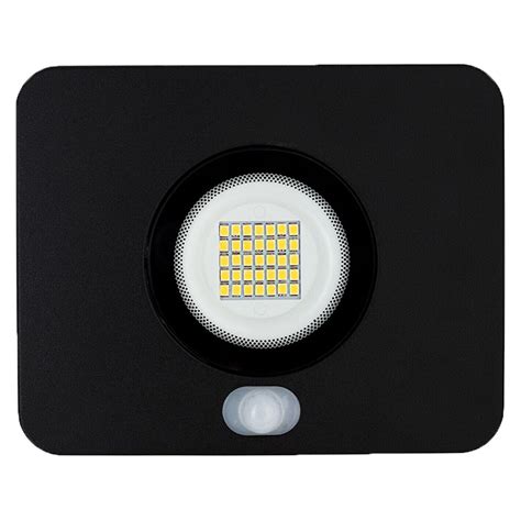 Hpm Led Light Floodlight Slim Black 20w Sensor Outdoor Security Weathe