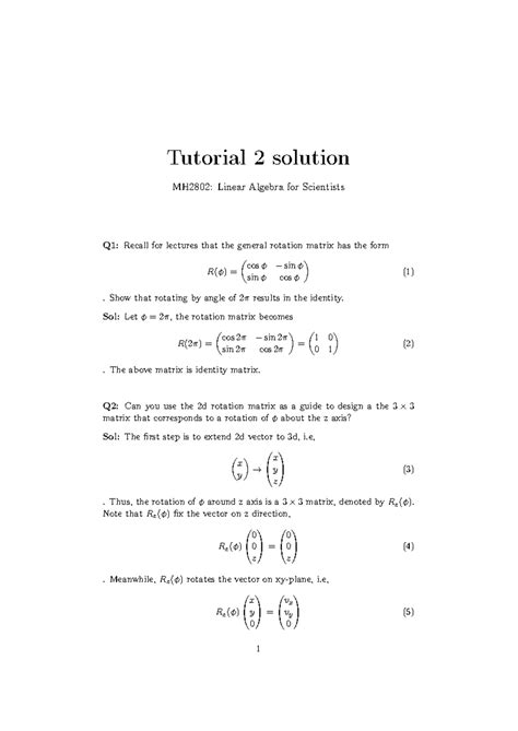 tut 2 solutions tutorial 2 solution mh2802 linear algebra for
