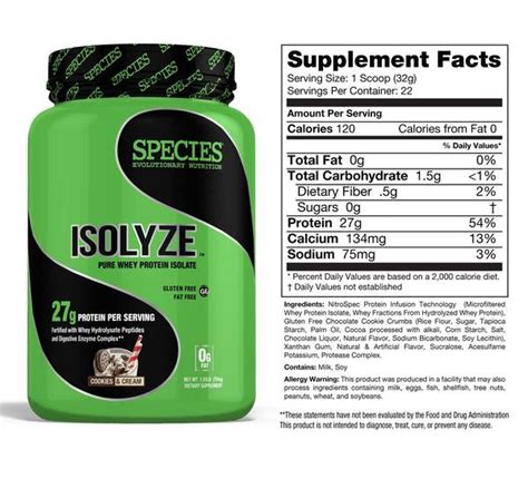 Isolyze Whey Protein Isolate By Species Nutrition Species Nutrition