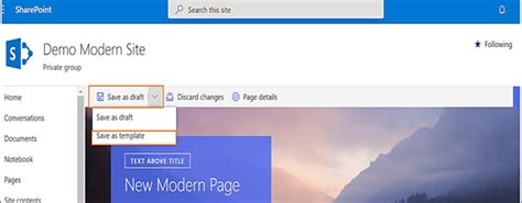 Create Modern Page Template In SharePoint Online