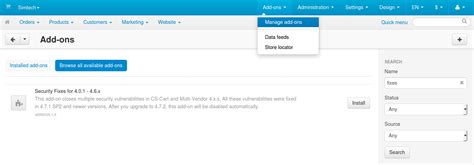 How To Manage Add Ons CS Cart X Documentation