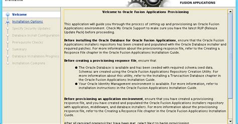 Oracle Fusion Applications Installation Part Knowledge Base On Emerging