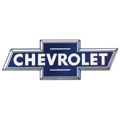 Open Road Brands Chevrolet Blue Embossed Tin Decorative Sign 40032 S