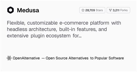 medusa open source alternative to shopify magento and bigcommerce openalternative