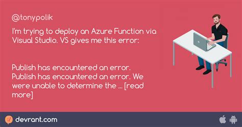 Vs I M Trying To Deploy An Azure Function Via Visual Studio VS Gives Me This Error Publish