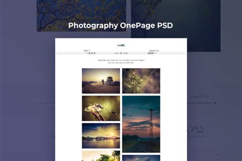 photography onepage html template useful files