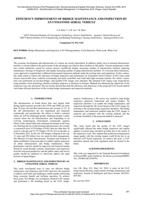 Pdf Efficiency Improvement Of Bridge Maintenance And Inspection By An Unmanned Aerial Vehicle