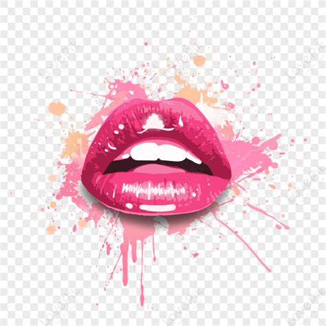 자유형 튄 자국이 입술 일러스트하다패션구성하다 Png 일러스트 무료 다운로드 Lovepik