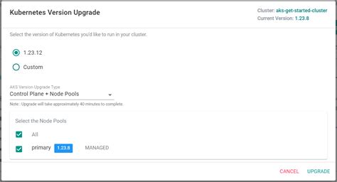 Learn KOP Upgrade AKS Cluster Rafay Product Documentation