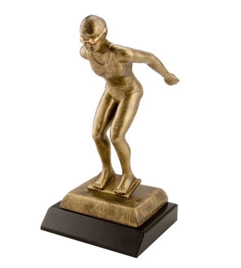 Swimmer Female Antique Gold Creative Awards