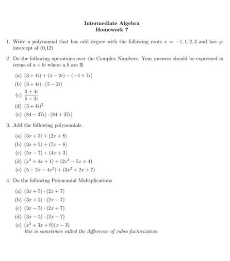 Solved 1 Write A Polynomial That Has Odd Degree With The