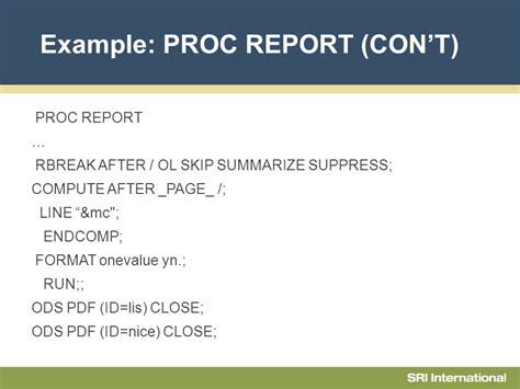 Proc R Example