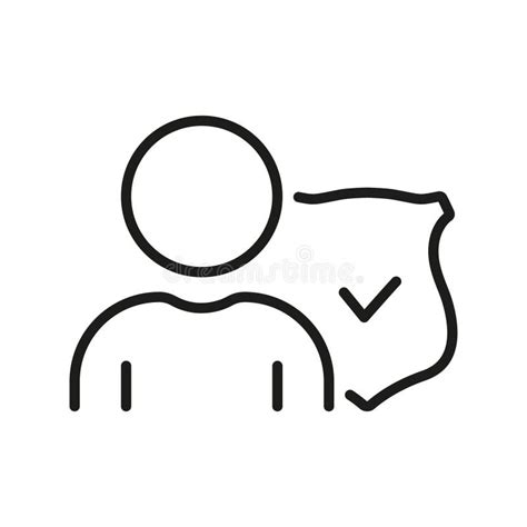 Secure Authentication Human Data Protection Line Icon Safety In