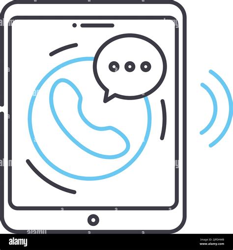 Mobile Communication Line Icon Outline Symbol Vector Illustration