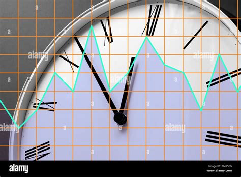 Clock And Graph Stock Photo Alamy