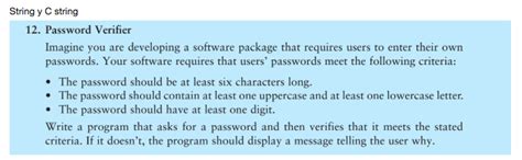 Solved String Y C String 12 Password Verifier Imagine You