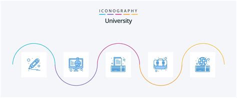 University Blue 5 Icon Pack Including Online Assignment Student