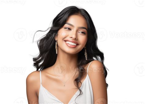 AI Generated Natural Woman Smiling On Transparent Background PNG