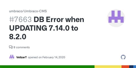 Db Error When Updating 7140 To 820 · Issue 7663 · Umbracoumbraco
