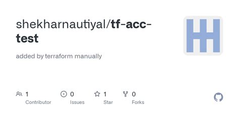 Github Shekharnautiyal Tf Acc Test Added By Terraform Manually
