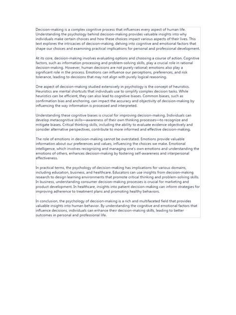 Decision Pdf Decision Making Heuristic