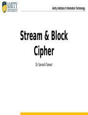 Stream Block Cipher Pptx Stream Block Cipher Dr Sarvesh Tanwar Introduction Block