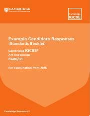 Art And Design Paper Example Candidate Responses Booklet Example Candidate
