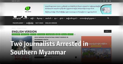 Two Journalists Arrested In Southern Myanmar
