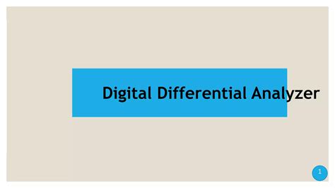 Digital Differential Analyzer Pptx