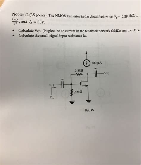 Solved The NMOS Transistor In The Circuit Below Has V T Chegg