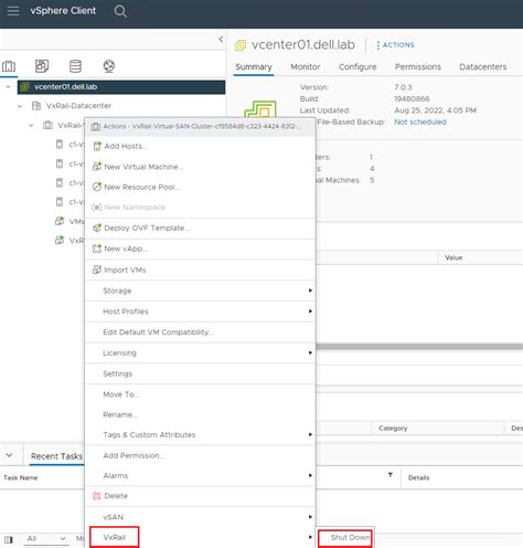 Shut Down The Existing Vxrail Cluster Dell Smartfabric Vxrail