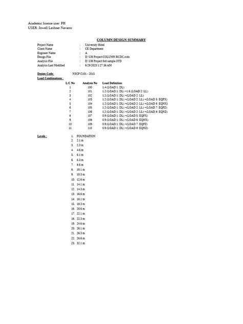 Column Summary Pdf