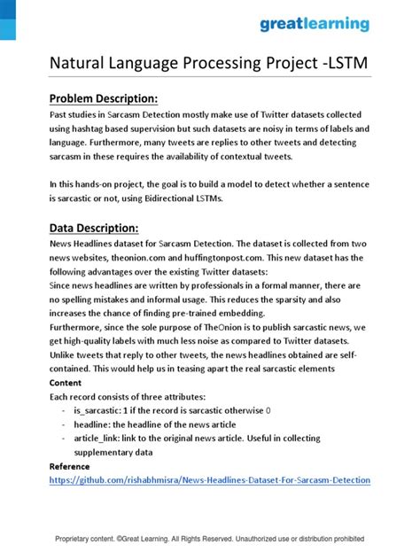 Problem Statement Project Lstm Pdf