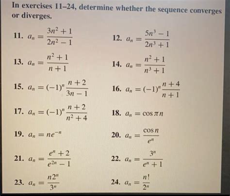 solved in exercises 11 24 determine whether the sequence