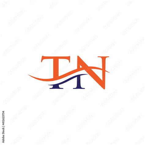 Monogram Letter Tn Logo Design Vector Tn Letter Logo Design With