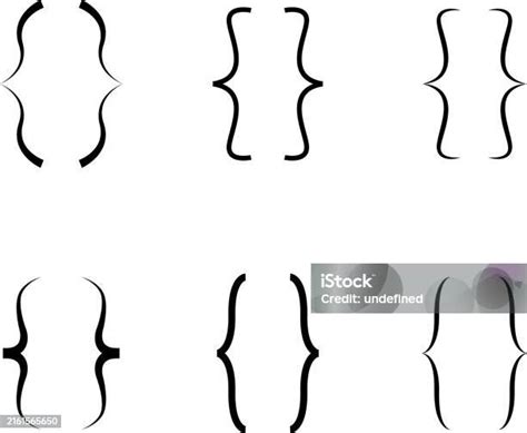 Curly Braces Double Symmetric Brackets Vector Typography Symbols Pair