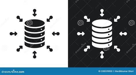 Data Aggregation Thin Line Vector Icon Set Stock Vector Illustration Of Abstract Symbol