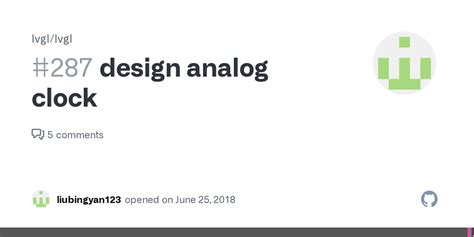 Design Analog Clock · Issue 287 · Lvgllvgl · Github
