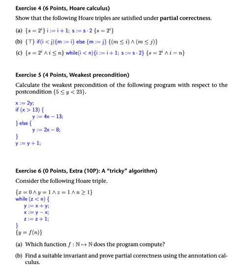 exercise 4 6 points hoare calculus show that the