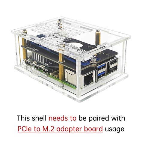 Raspberry Pi PCI E To M Adapter Board Acrylic Box Adapter Case With Radiator Walmart Com