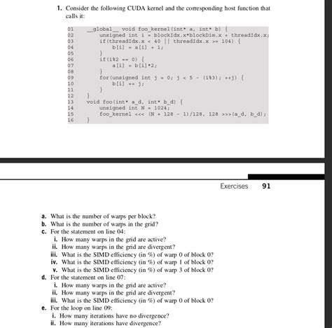 Solved Consider The Following Cuda Kernel And The