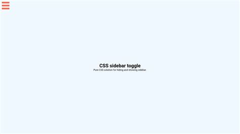 Css Sidebar Toggle