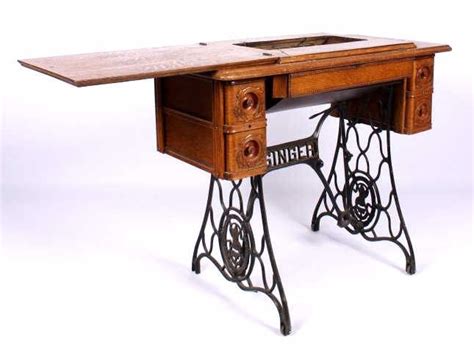 Antique Singer Sewing Machine Oak Cabinet