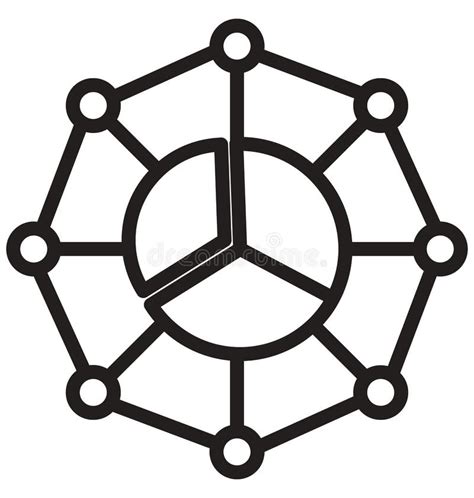 Pie Graph Hierarchy Pie Chart Line Isolated Vector Icon Can Be Easily Modified And Edit Stock