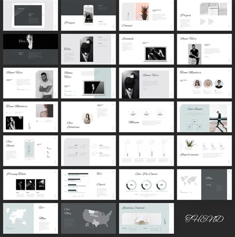 stylish minimal powerpoint template 110953 templatemonster
