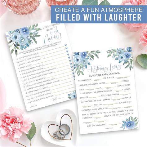 Spanish Bingo Trivia Mad Libs Set Of 20 Spanish Bridal Shower